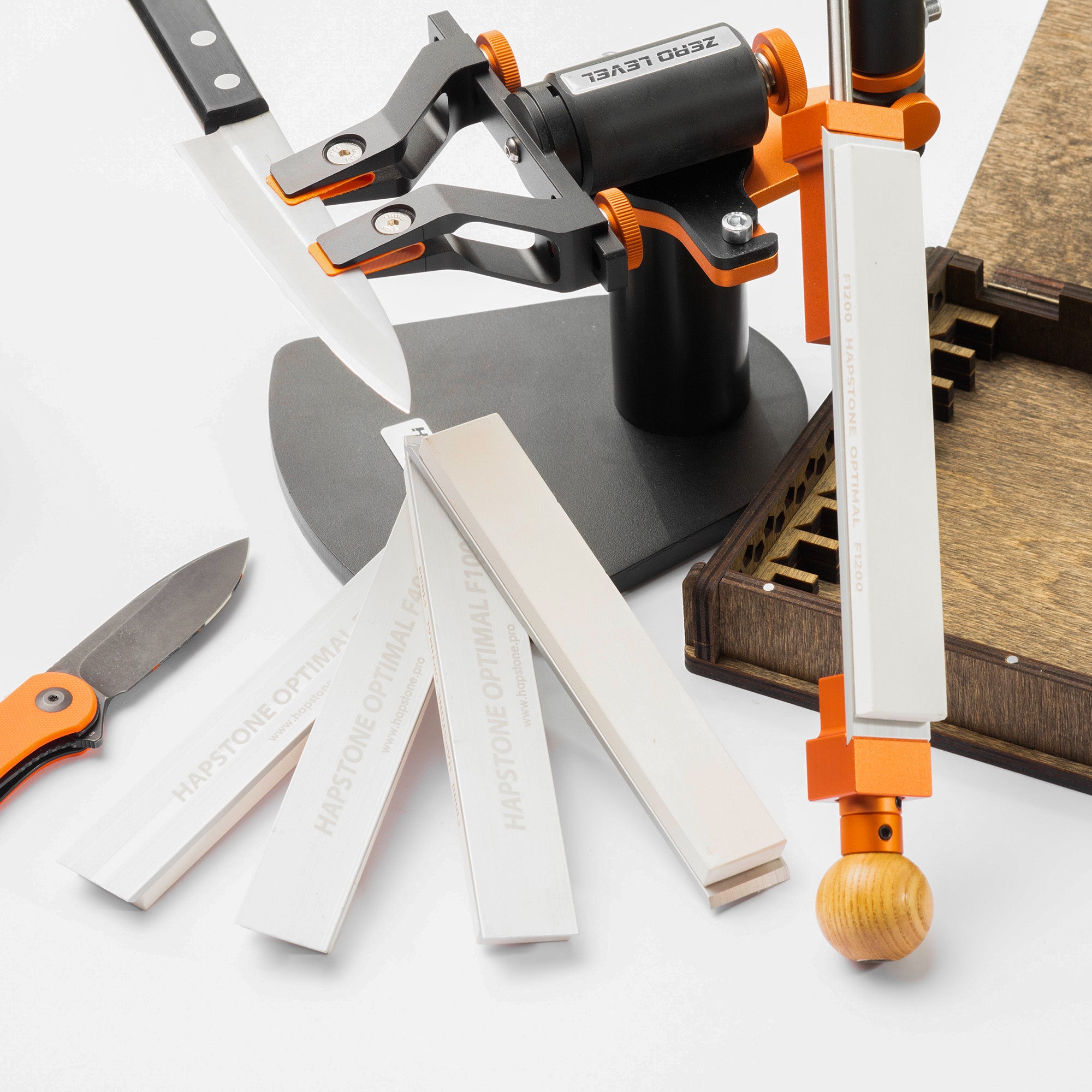 Hapstone Optimal Stones Set – Water Sharpening Kit (Aluminum Oxide, Full-Size) – Hapstone USA